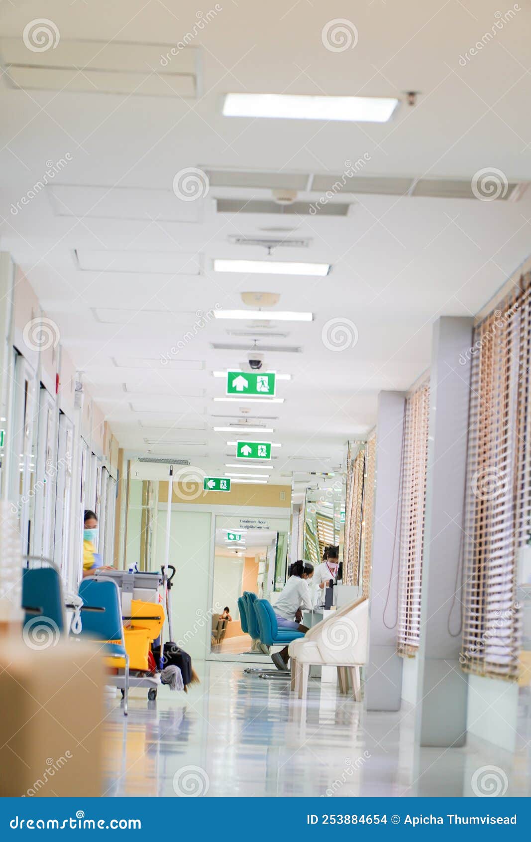 Fire Exit Sign in Hospital, Idea for Event Fire or Evacuation Drills ...