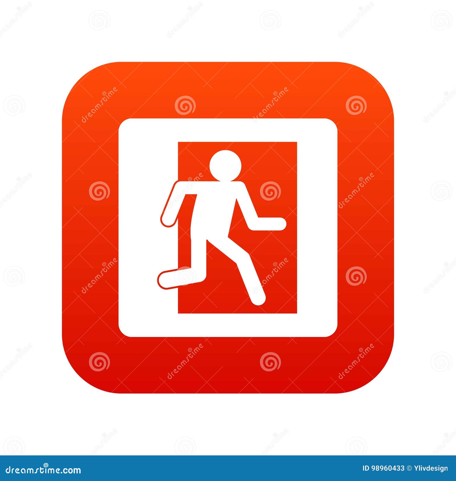 Fire Exit Sign Icon Digital Red Stock Vector - Illustration of ...
