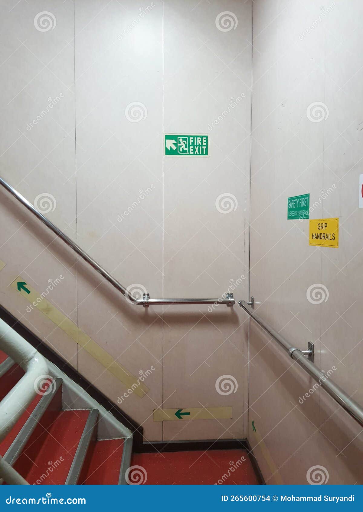 Fire Exit Sign Inside Vessel Stock Photo - Image of vessel, exit: 265600754