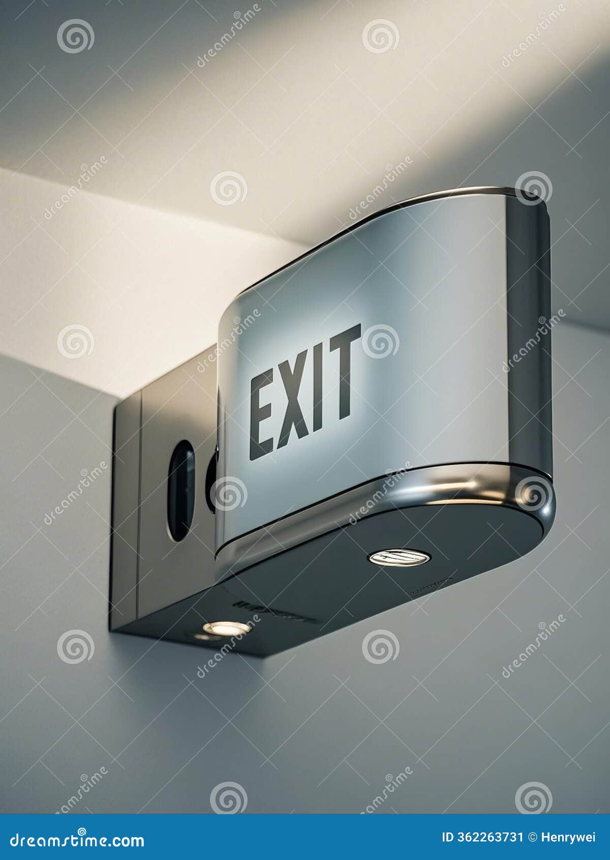 Fire Exit Sign in the Modern Building Stock Illustration - Illustration ...