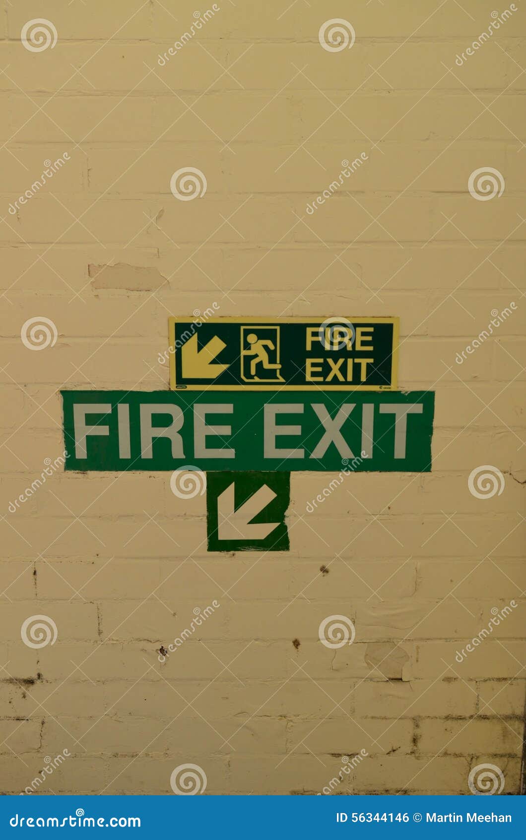 Fire exit sign. stock photo. Image of green, stairs, escape - 56344146