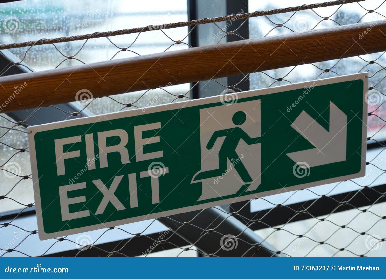 Fire exit sign. stock image. Image of green, exit, door - 77363237