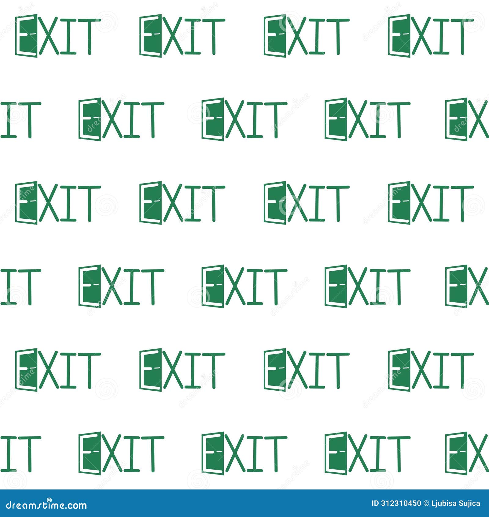 Fire Exit Sign Pattern Repeat Seamless Stock Vector - Illustration of ...