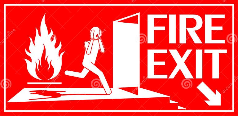 Fire Exit Sign. Vector Illustration Stock Vector - Illustration of exit ...