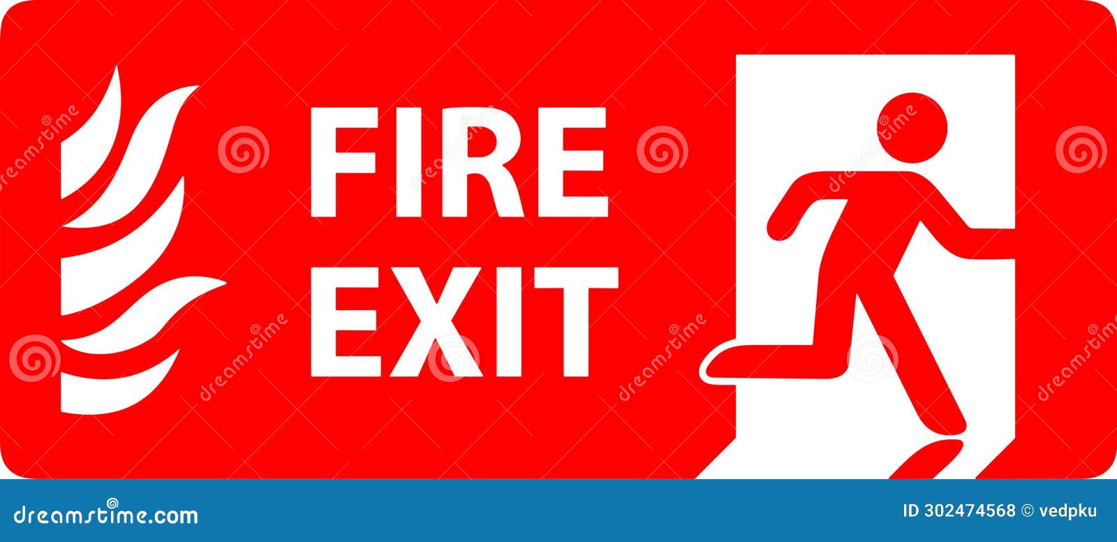 Fire Exit Sign Vector Emergency Fire Exit Door, Exit Door Stock Vector ...