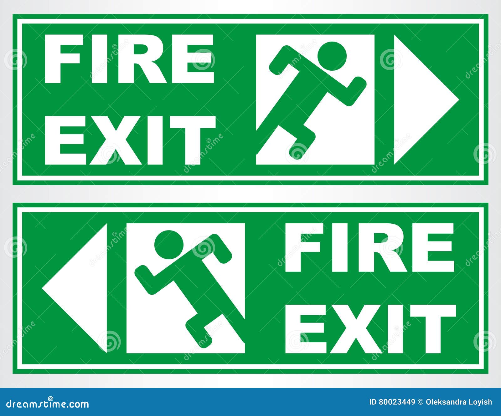 Fire exit sign. stock vector. Illustration of green, exit - 80023449