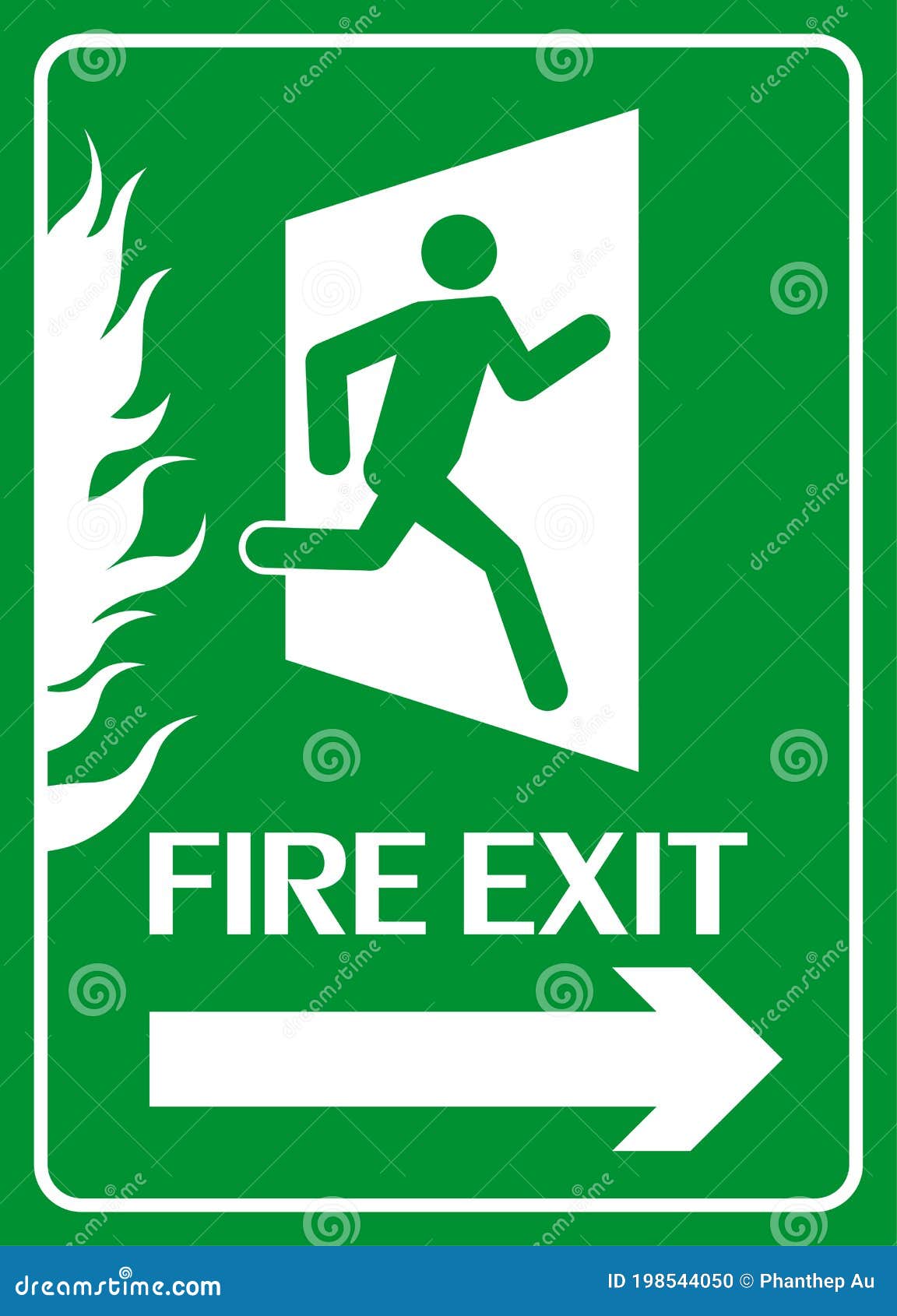 Fire Exit Sign. Vector Illustration Stock Illustration - Illustration ...