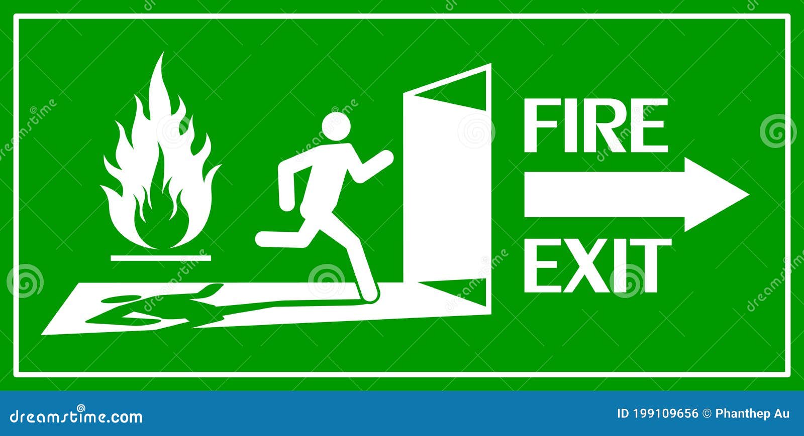 Fire Exit Sign. Vector Illustration Stock Vector - Illustration of ...