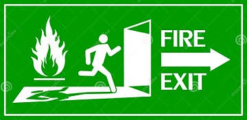 Fire Exit Sign. Vector Illustration Stock Vector - Illustration of ...