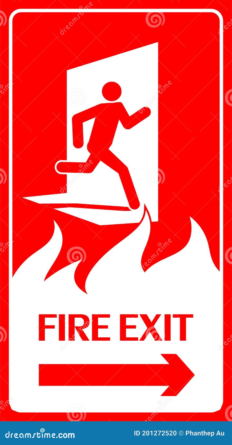 Fire Exit Sign. Vector Illustration Stock Vector - Illustration of burn ...