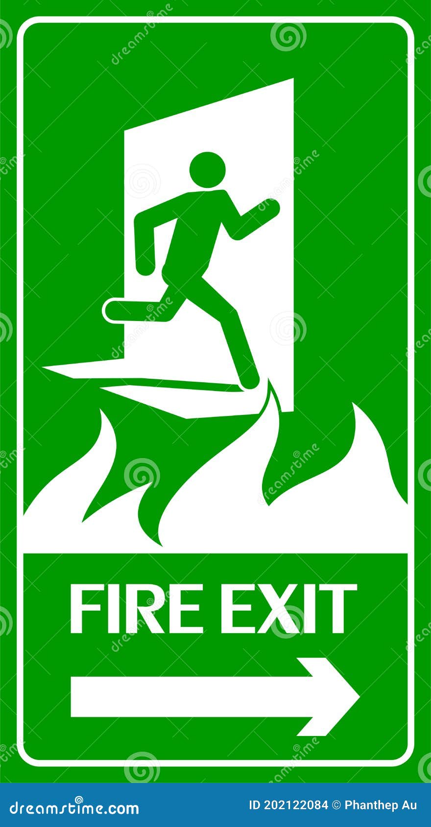 Fire Exit Sign. Vector Illustration Stock Vector - Illustration of ...