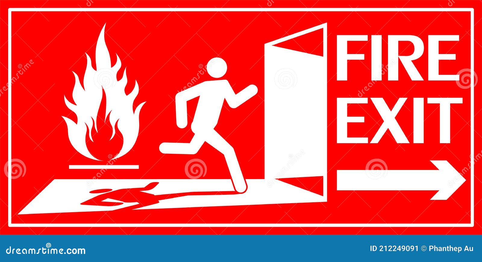 Fire Exit Sign. Vector Illustration Stock Vector - Illustration of ...