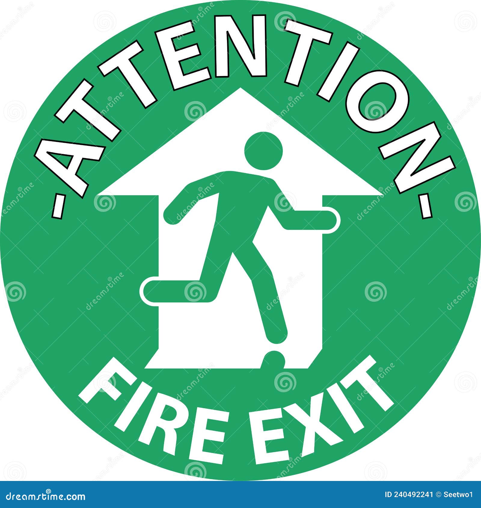 Fire Exit Sign on White Background Stock Vector - Illustration of ...
