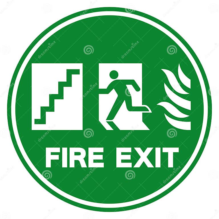 Fire Exit Stair Left Symbol Sign, Vector Illustration, Isolate on White ...