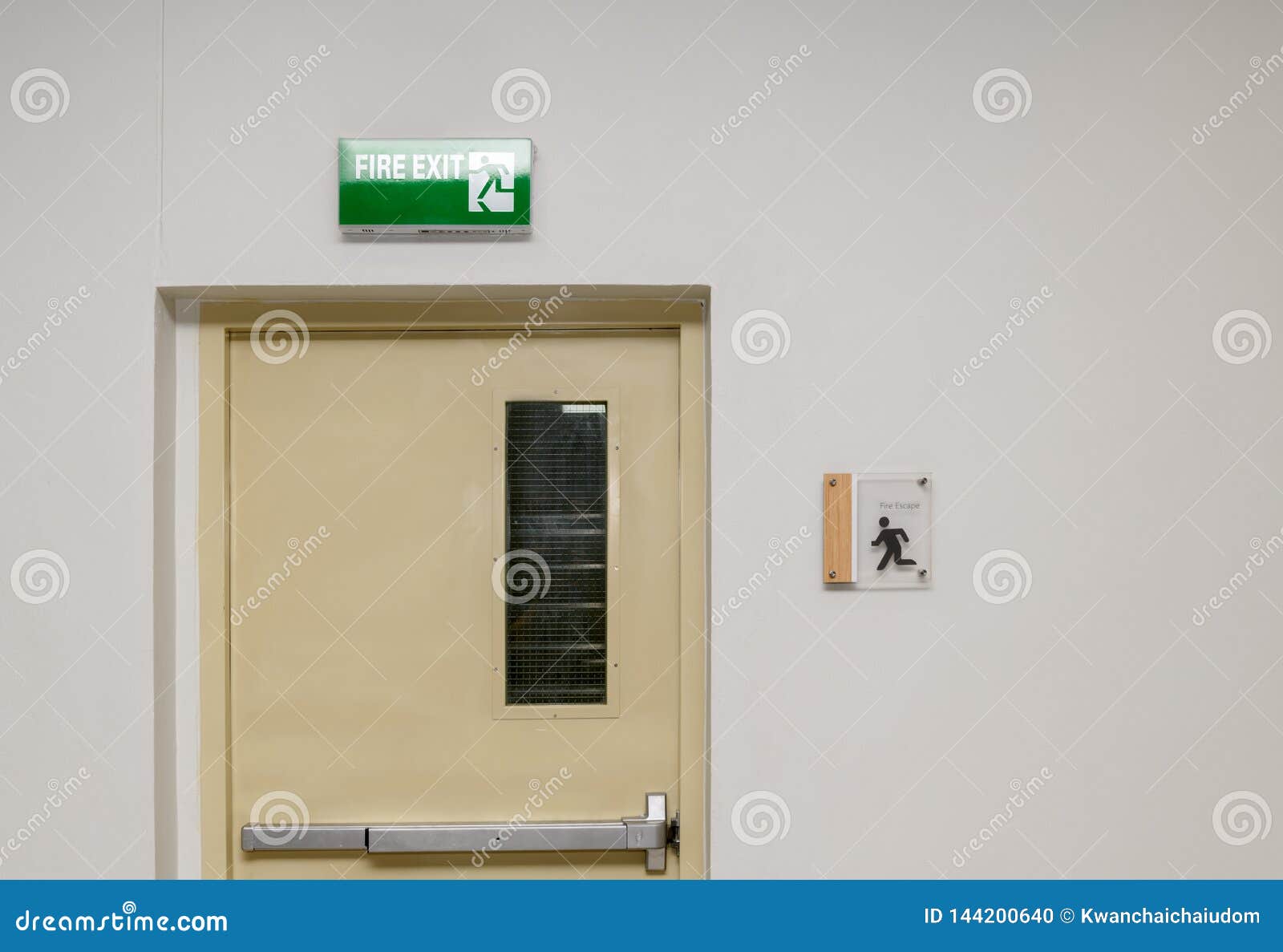Fire Exit Steel Door for Evacuation in Case of Fire Stock Photo - Image ...