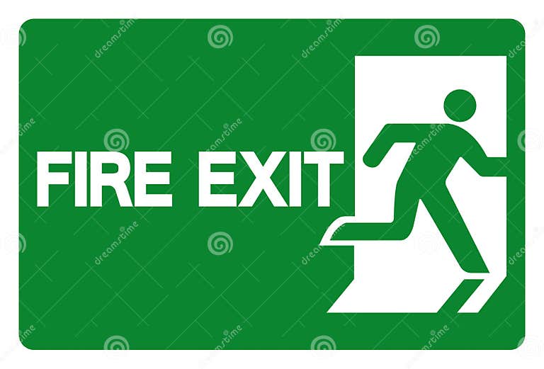 Fire Exit Symbol Sign, Vector Illustration, Isolate on White Background ...