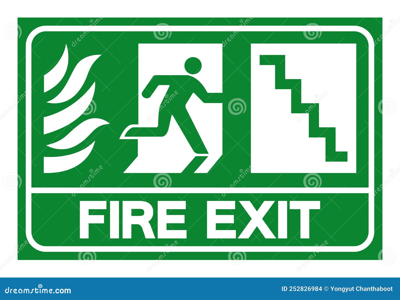 Fire Exit Symbol Sign, Vector Illustration, Isolate on White Background ...