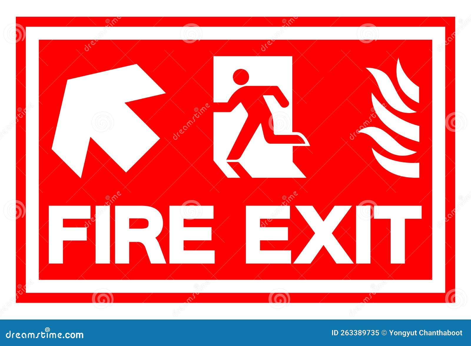 Fire Exit Symbol Sign, Vector Illustration, Isolate on White Background ...