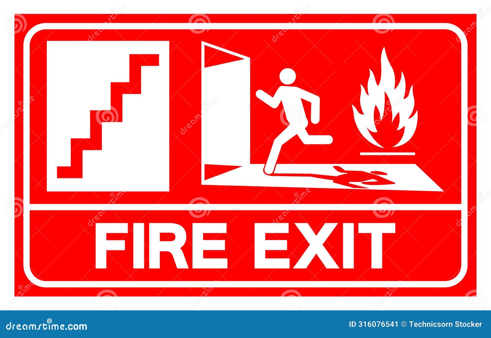 Fire Exit Symbol Sign, Vector Illustration, Isolate on White Background ...