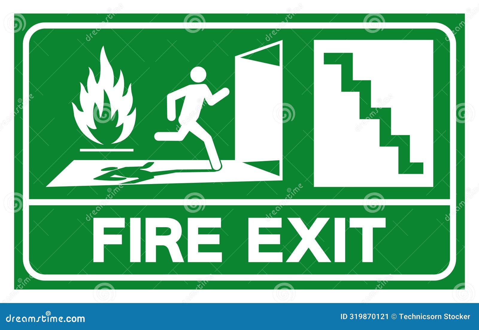 Fire Exit Symbol Sign, Vector Illustration, Isolate on White Background ...
