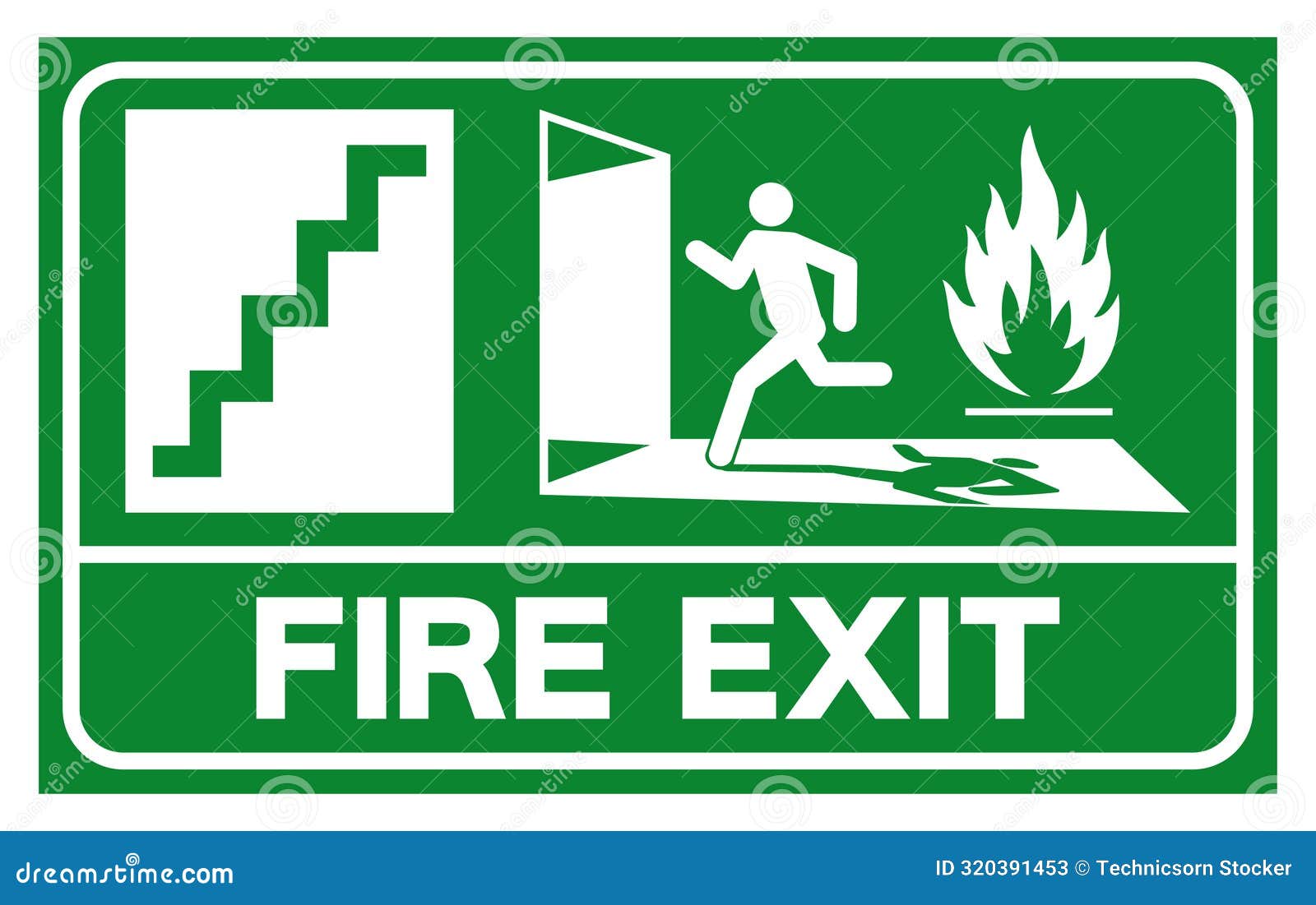 Fire Exit Symbol Sign, Vector Illustration, Isolate on White Background ...
