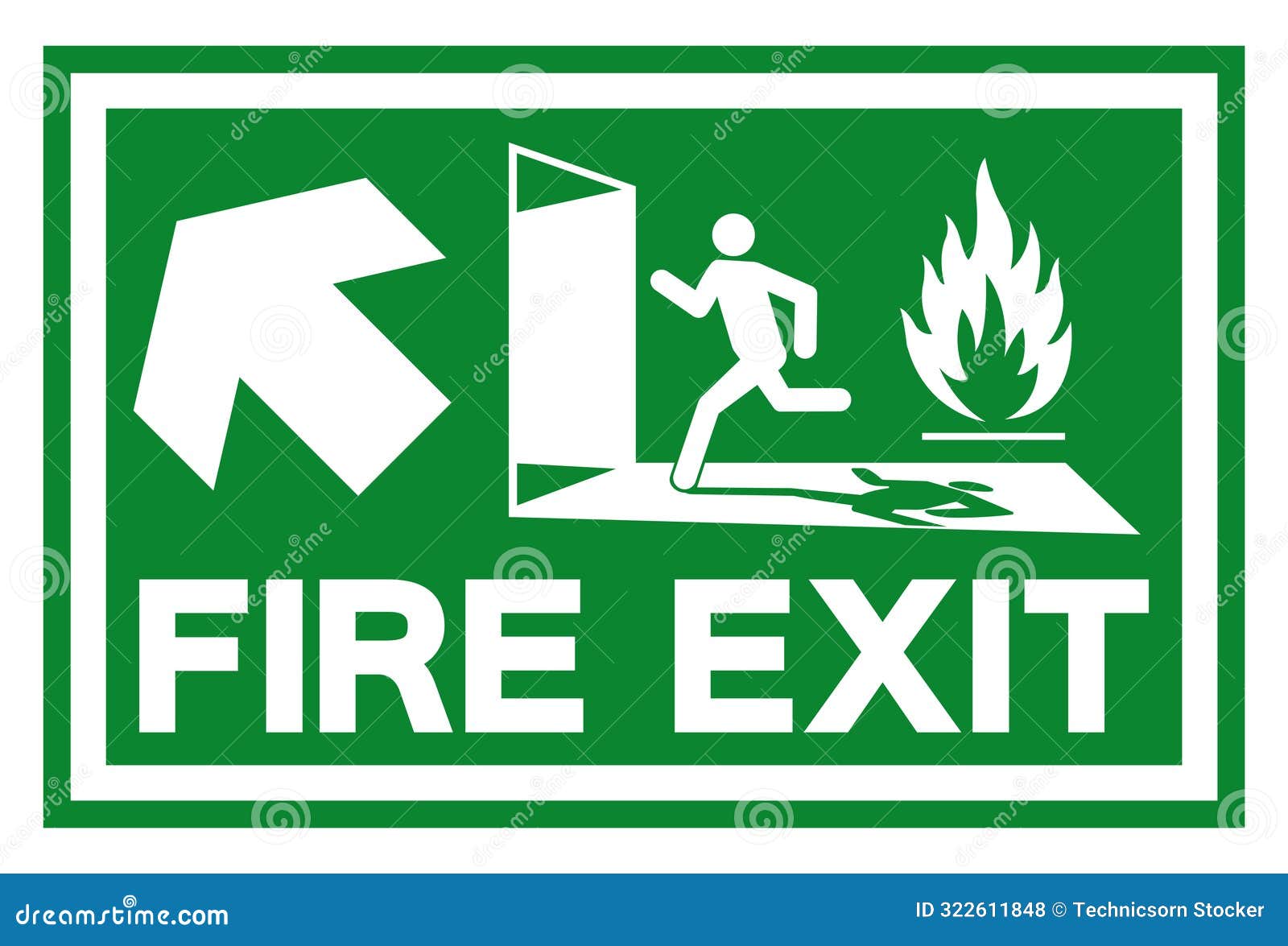 Fire Exit Symbol Sign, Vector Illustration, Isolate on White Background ...