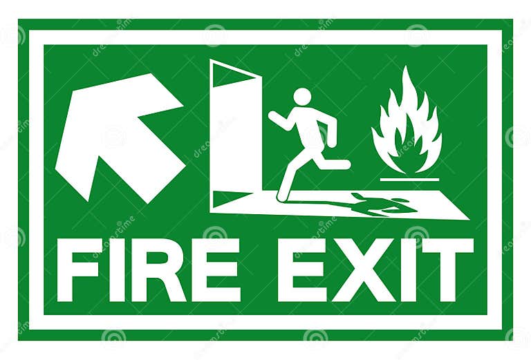 Fire Exit Symbol Sign, Vector Illustration, Isolate on White Background ...