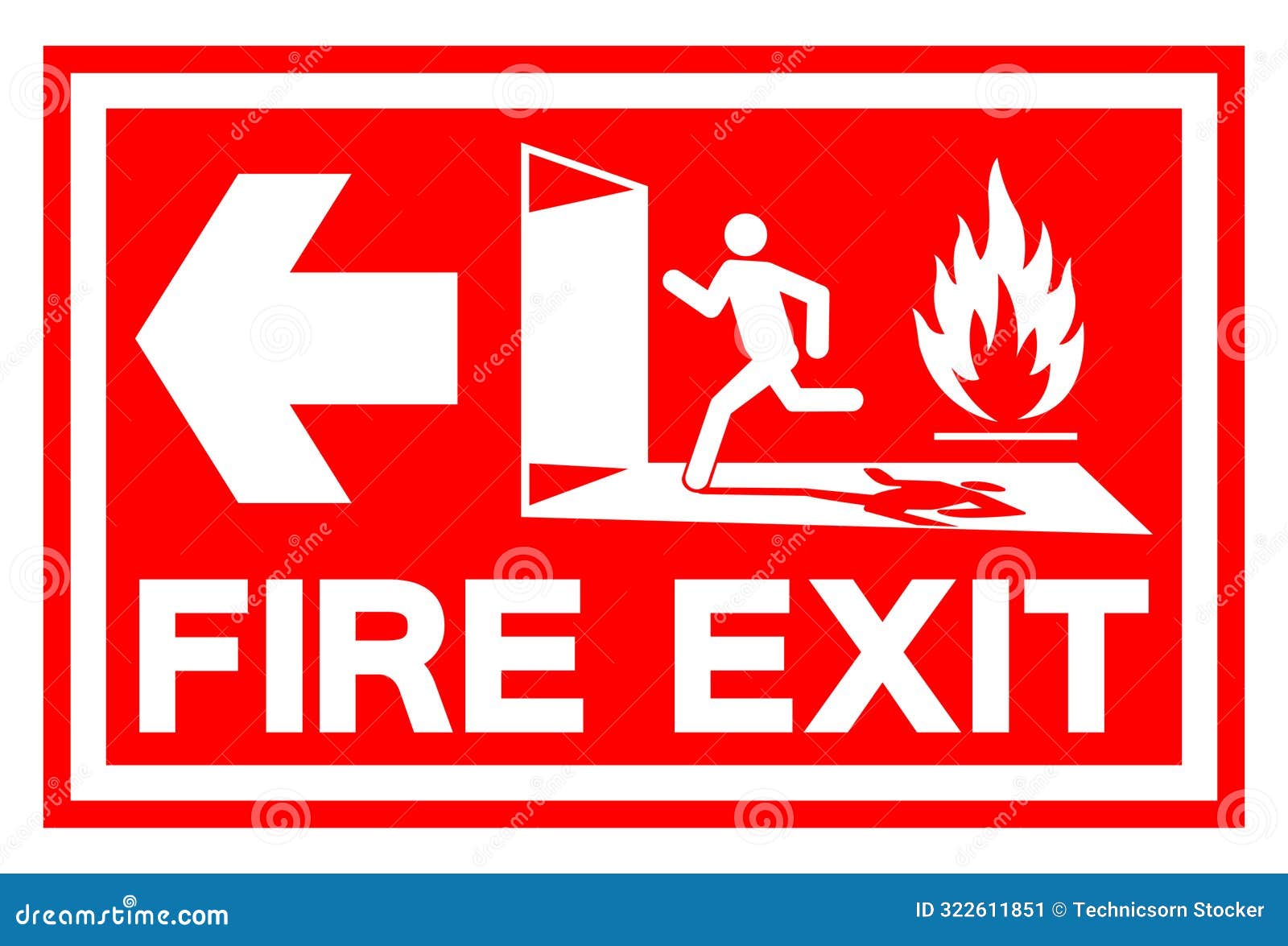 Fire Exit Symbol Sign, Vector Illustration, Isolate on White Background ...