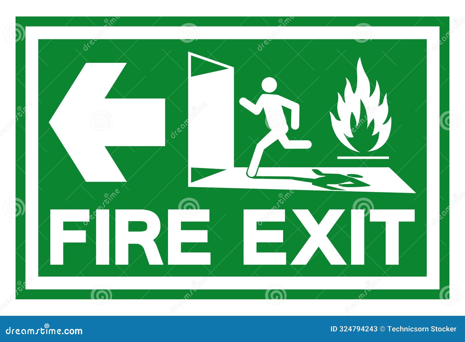 Fire Exit Symbol Sign, Vector Illustration, Isolate on White Background ...