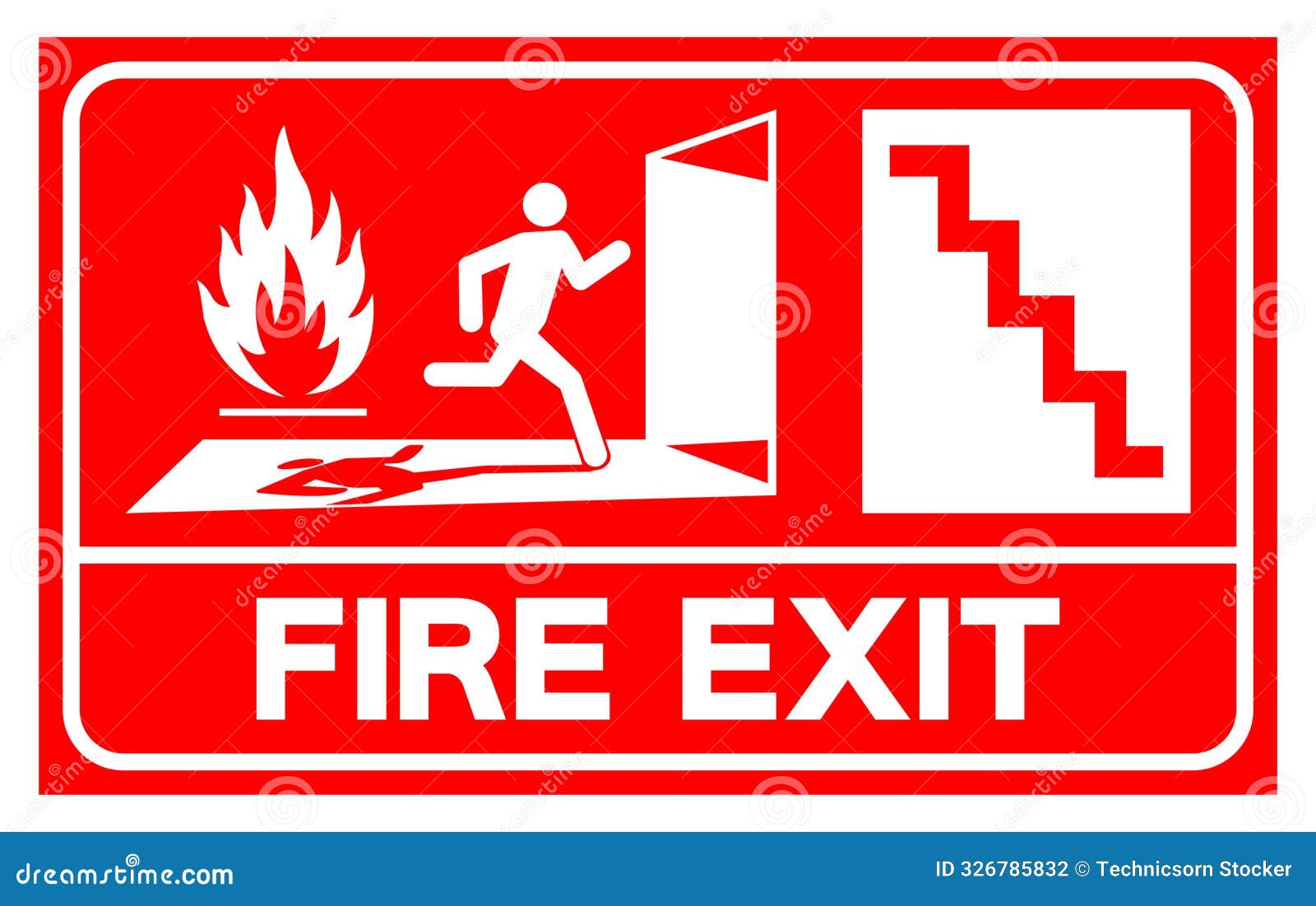 Fire Exit Symbol Sign, Vector Illustration, Isolate on White Background ...