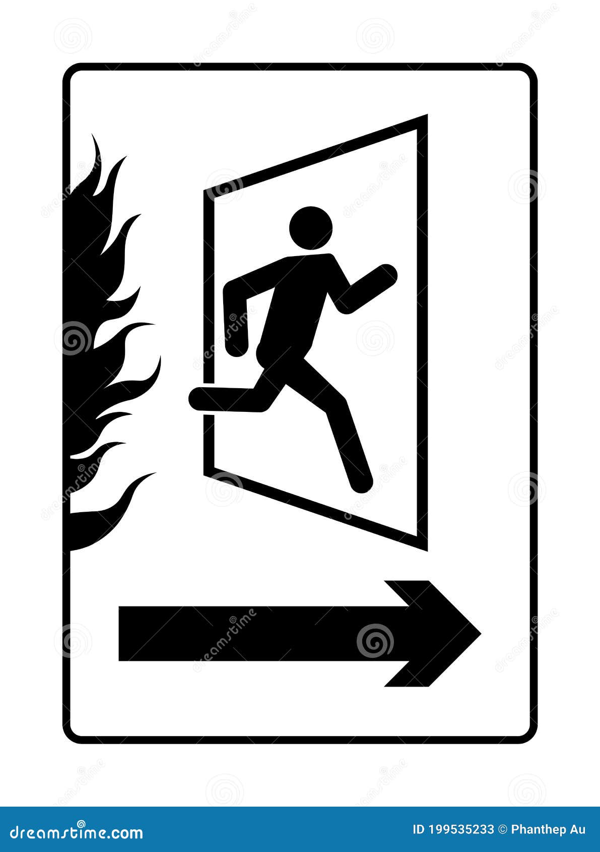 Fire Exit Symbol. Vector Illustration Stock Vector - Illustration of ...