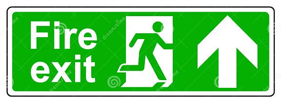 Fire exit up sign stock illustration. Illustration of emergency - 338477490