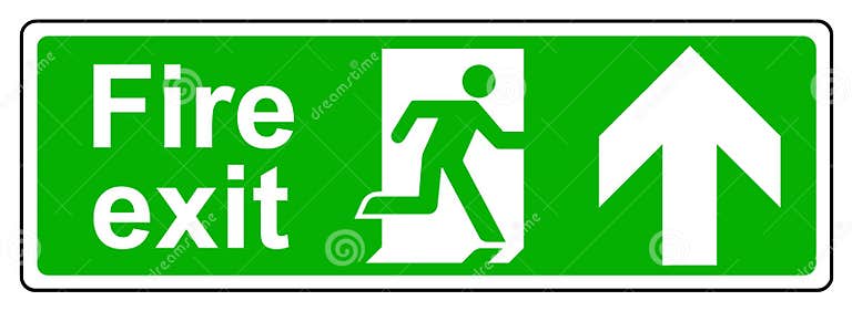 Fire exit up sign stock illustration. Illustration of emergency - 338477490