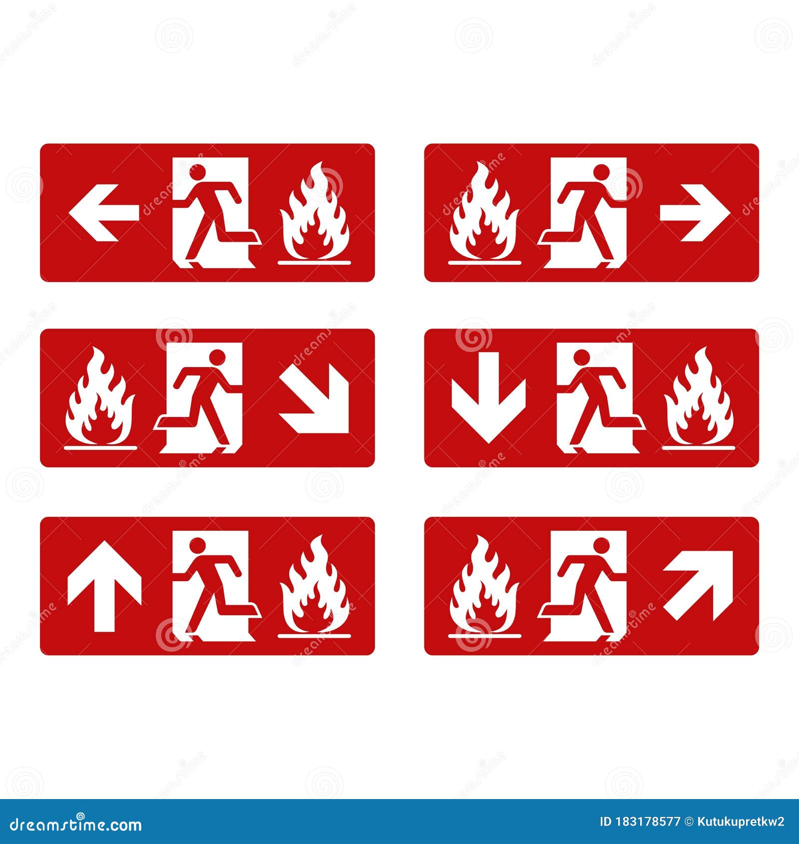 Fire Exit Vector Signage Illustration Design. Vector EPS 10 Stock ...