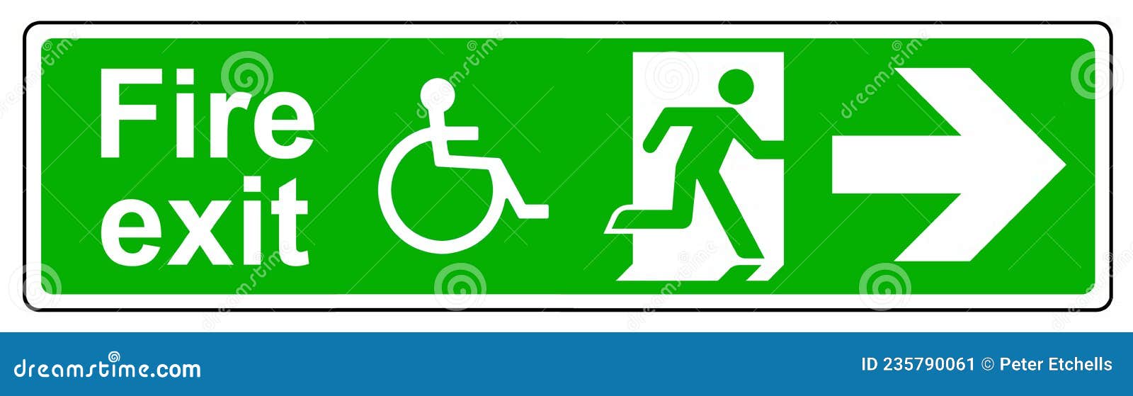 Fire Exit Wheelchair Access Right Sign Stock Illustration ...