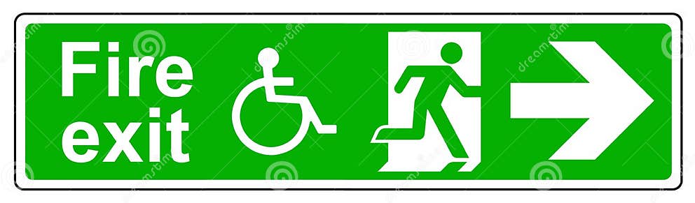 Fire Exit Wheelchair Access Right Sign Stock Illustration ...