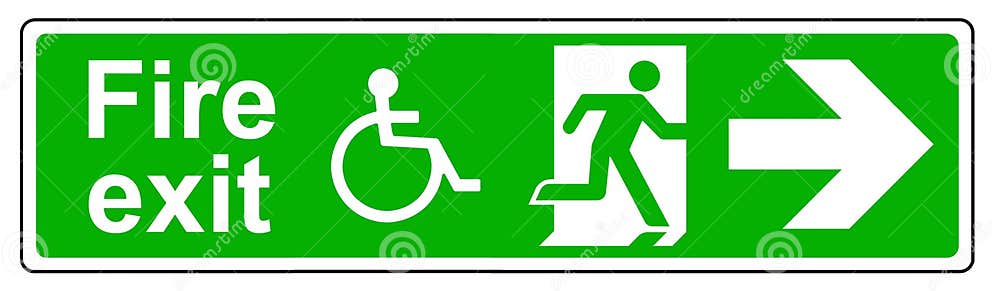 Fire Exit Wheelchair Access Right Sign Stock Illustration ...