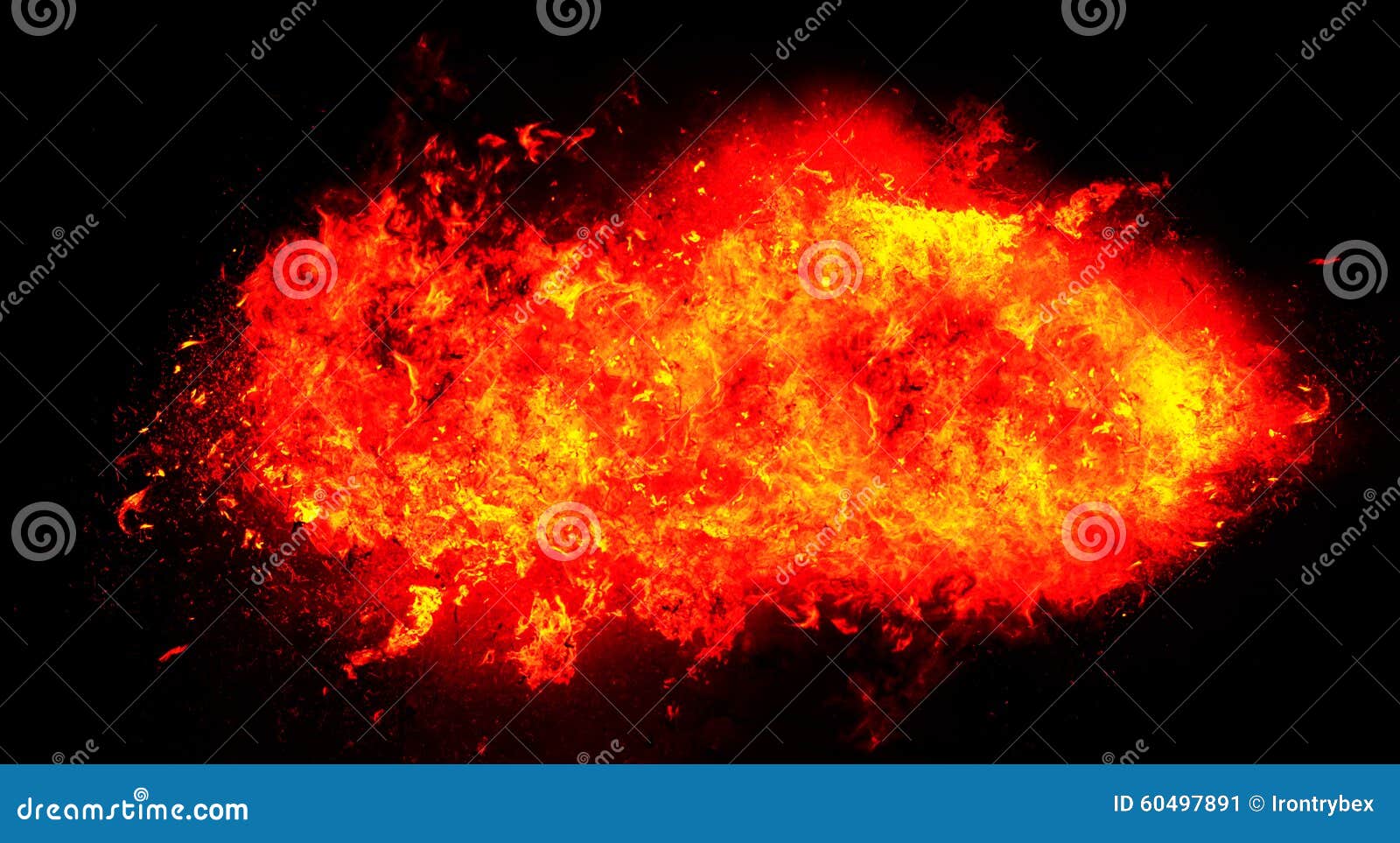 Fire Explosion on Black Background, More Red Version Stock Image ...