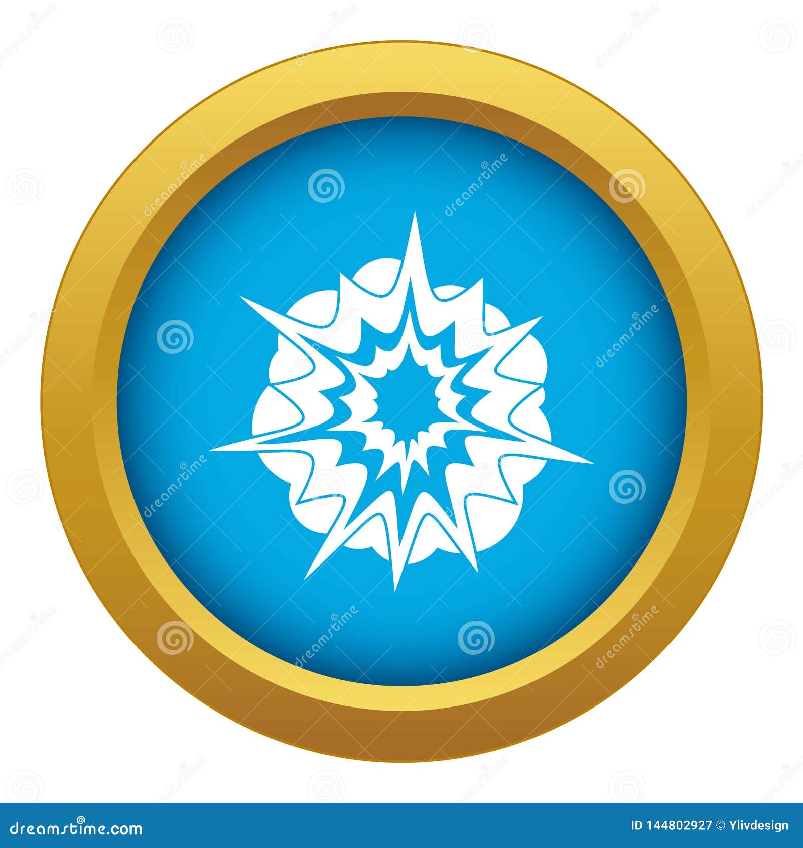 Fire Explosion Icon Blue Vector Isolated Stock Vector - Illustration of ...