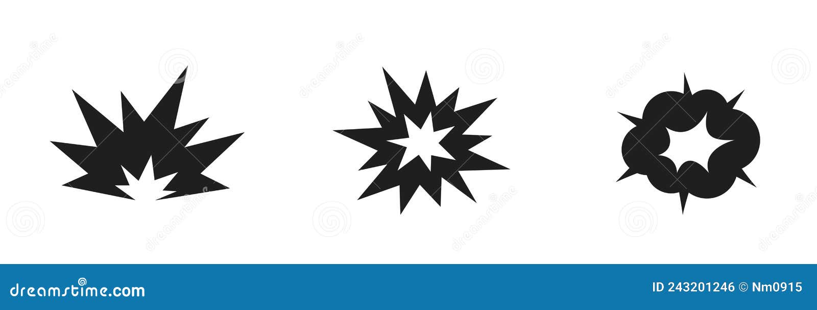 Fire Explosion Icon Set. War, Blast and Bomb Symbols Stock Vector ...