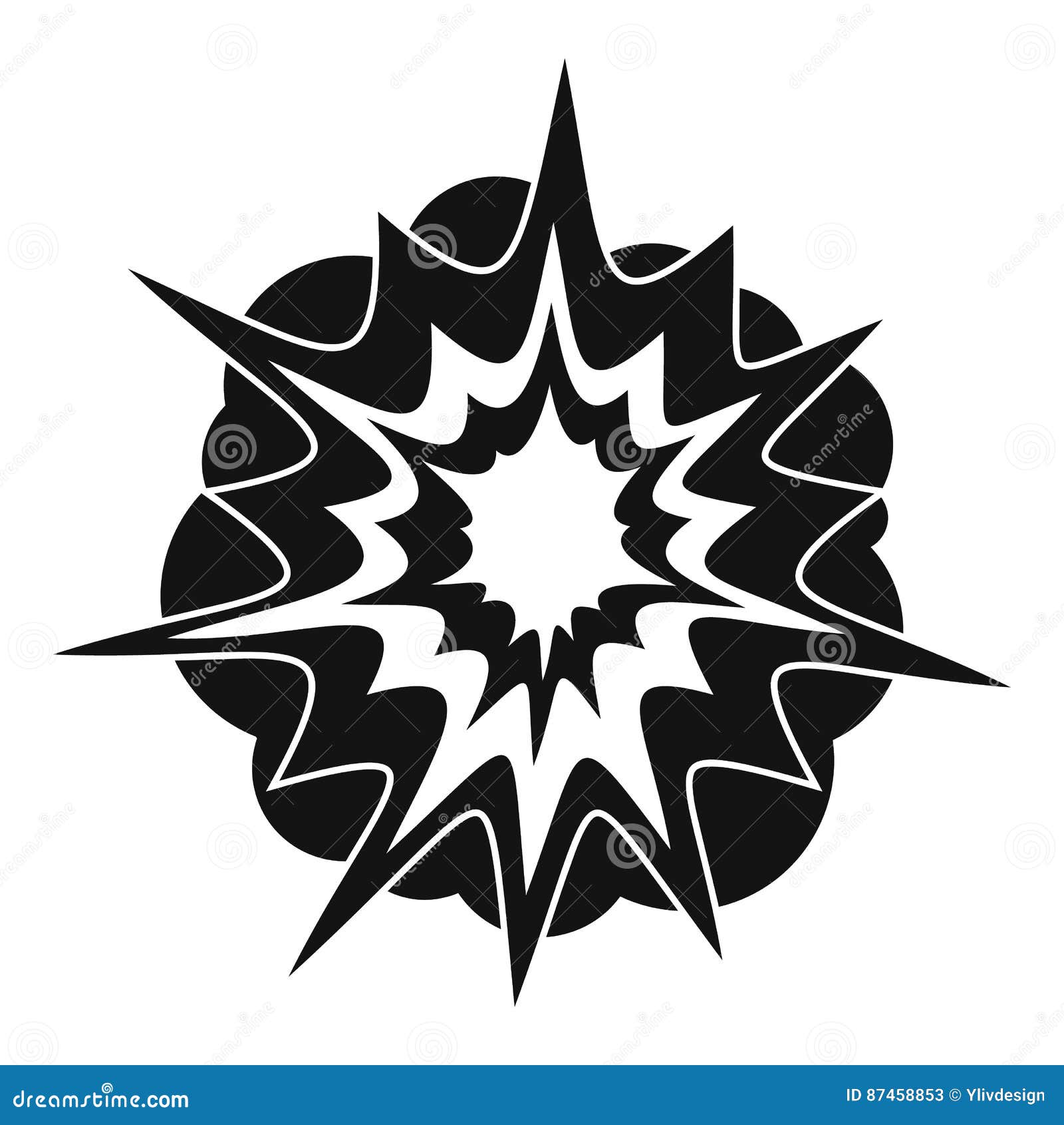 Fire Explosion Icon, Simple Style Stock Vector - Illustration of sign ...