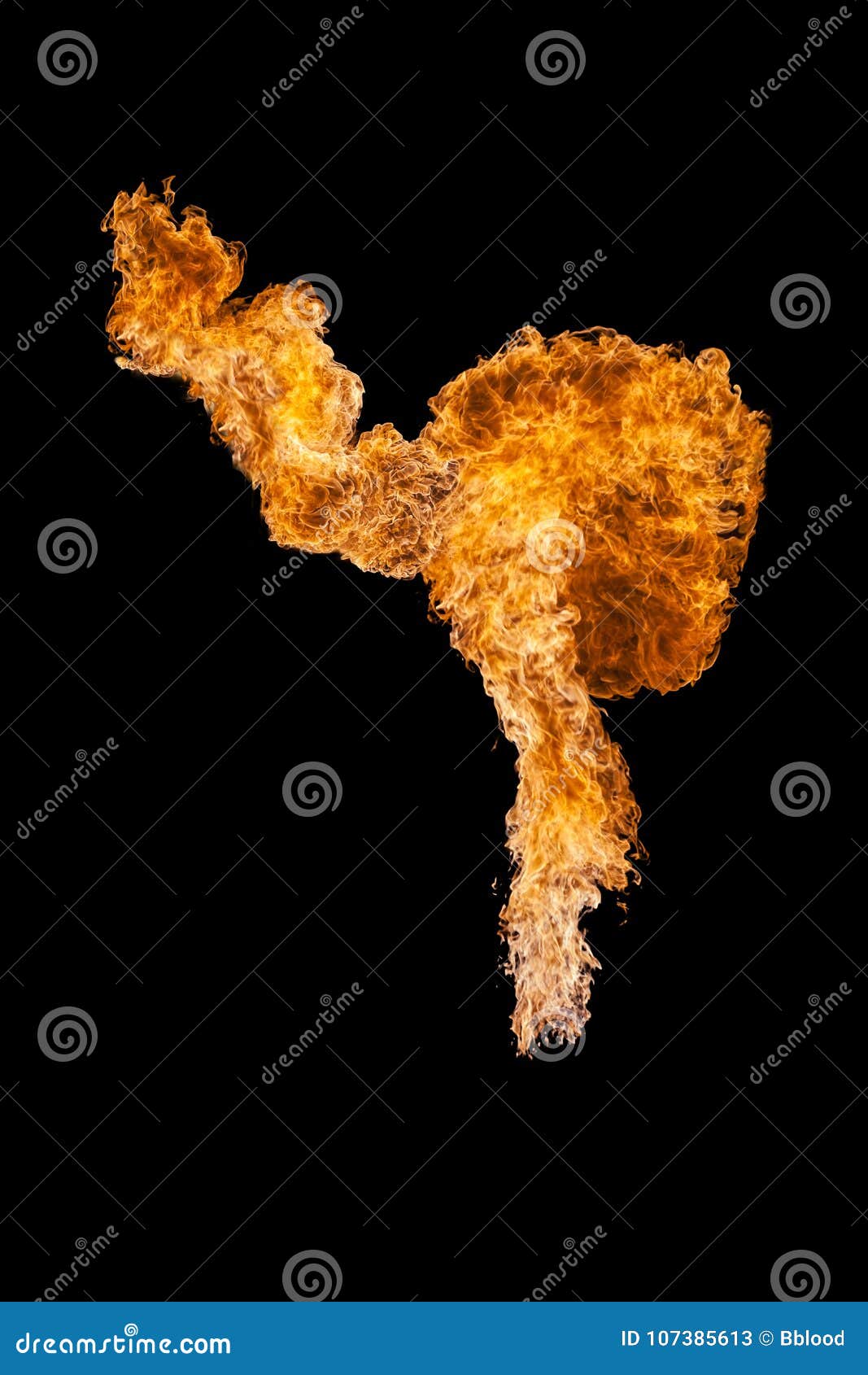 Fire Explosion, Isolated on Black Background Stock Image - Image of ...