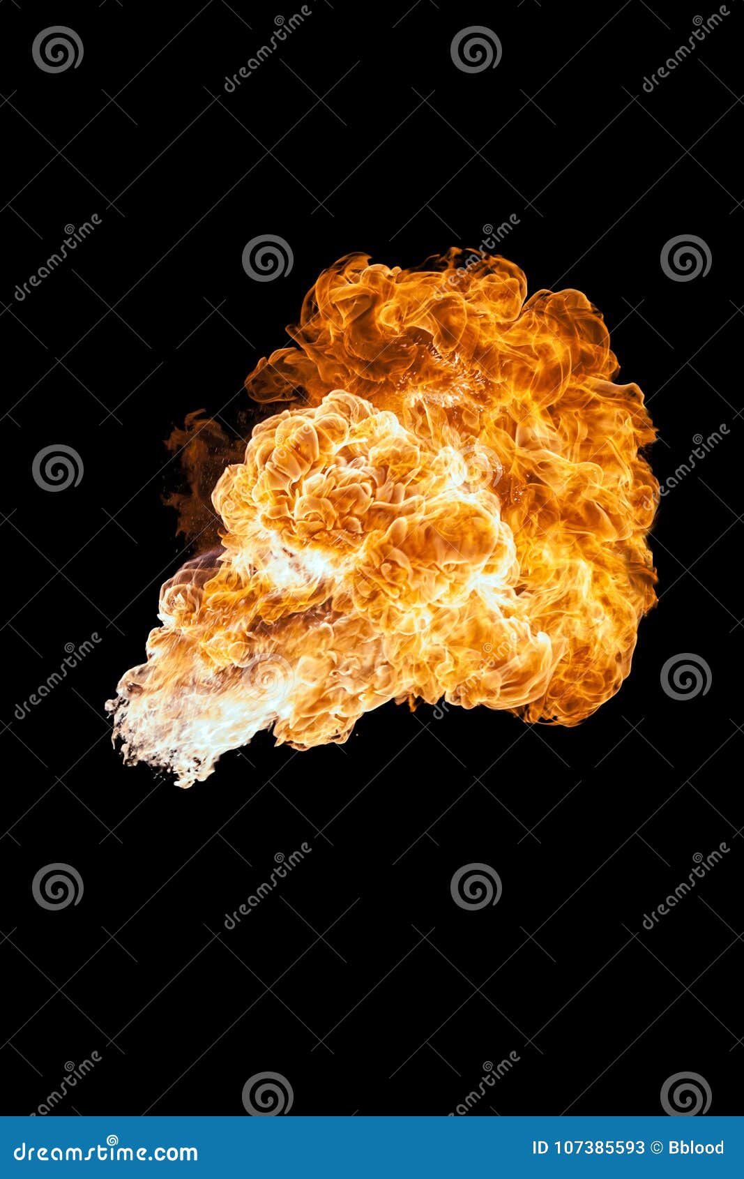 Fire Explosion, Isolated on Black Background Stock Image - Image of ...
