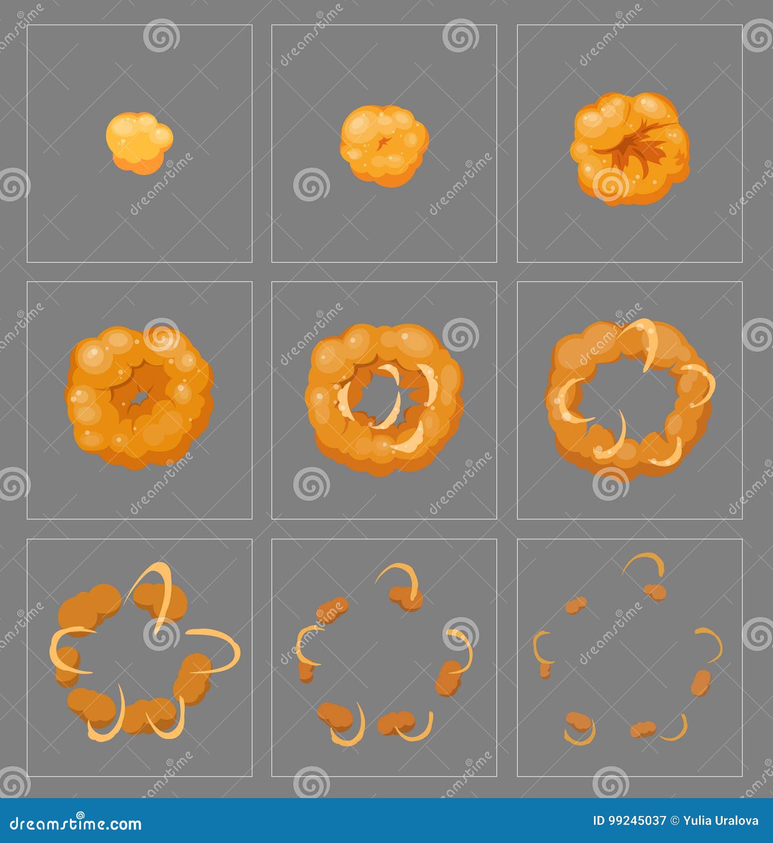 Fire Explosion Special Effect Animation Frames Stock Vector ...