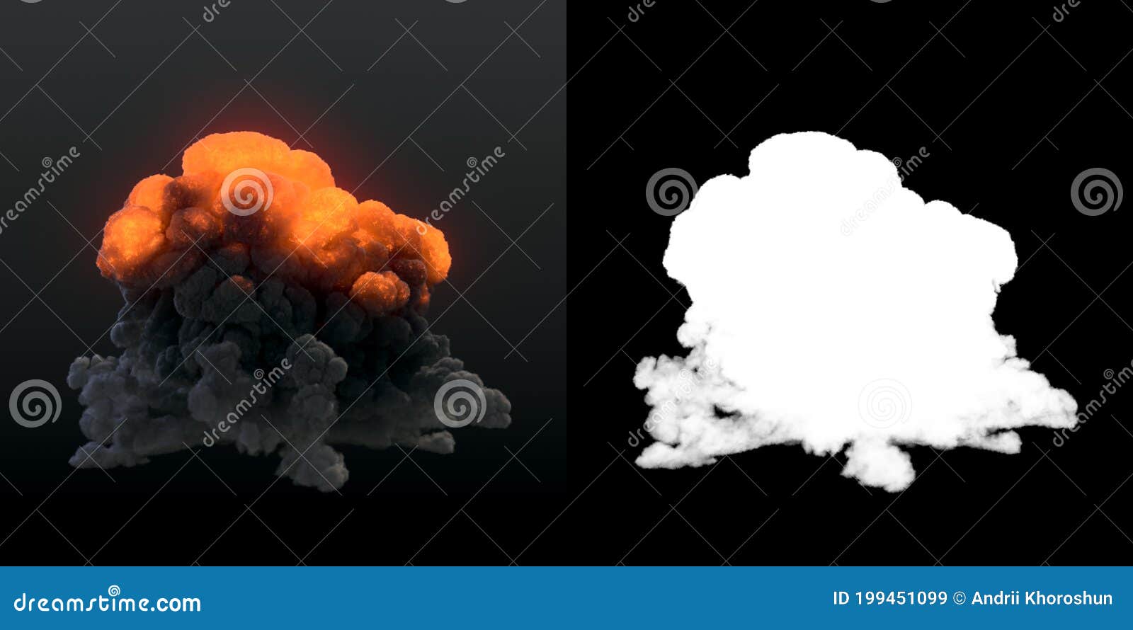 Fire Explosions with Alpha Channel. Burning Flames Igniting. 3d ...
