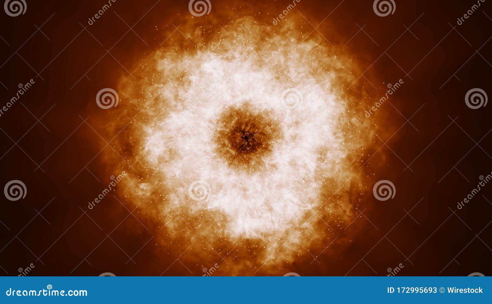 Fire Explosions. Star Burst with Shock Wave. Orange Color Explosion ...