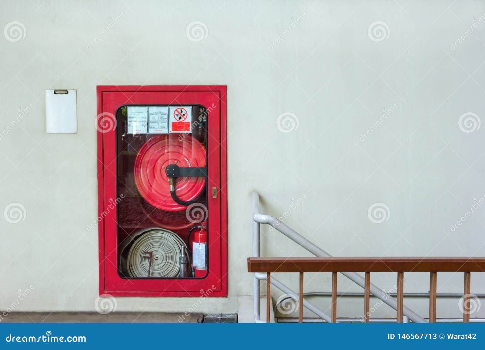 Fire Extinguish Equipment with Staircase Stock Image - Image of outdoor ...