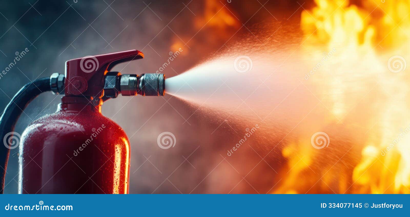 Fire Extinguisher in Action Against Flames Stock Illustration ...