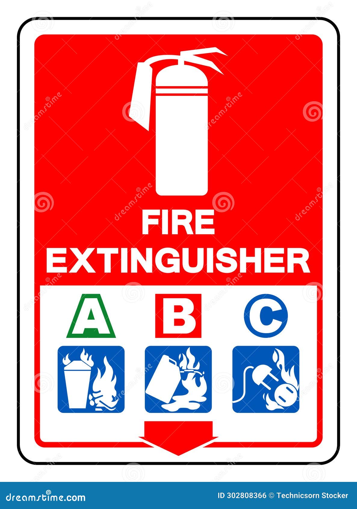 Fire Extinguisher a B C Symbol Sign, Vector Illustration, Isolate on ...