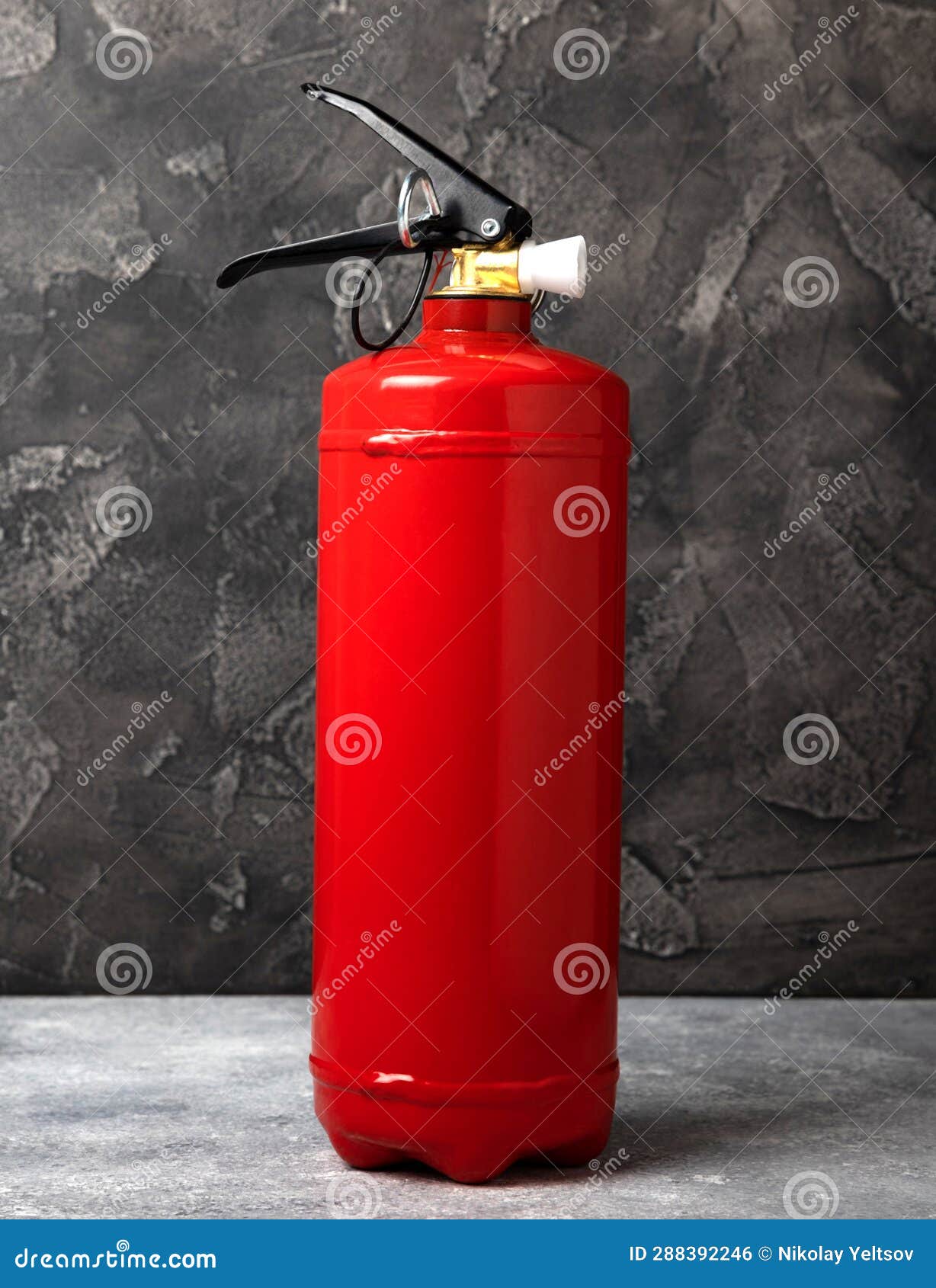 Fire Extinguisher on the Background of Wall. Stock Photo - Image of ...